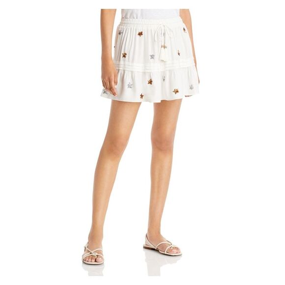 Rococo Sand | Skirts | Rococo Sand Womens White Drawstring Pintucked ...